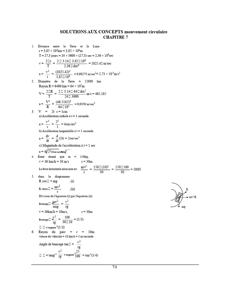 Mouvement Circulaire HC Verma | PDF | Friction | Accélération