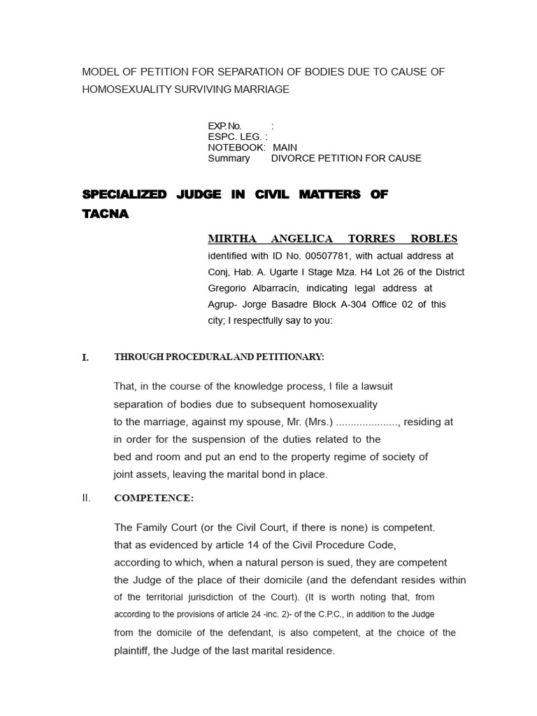 Divorce by Cause - Homosexuality | PDF | Lawsuit | Marriage