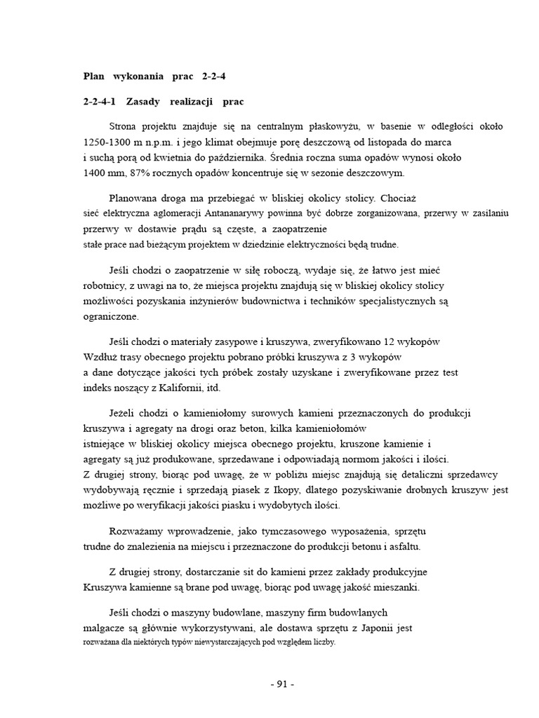 Plan Wykonania Prac | PDF