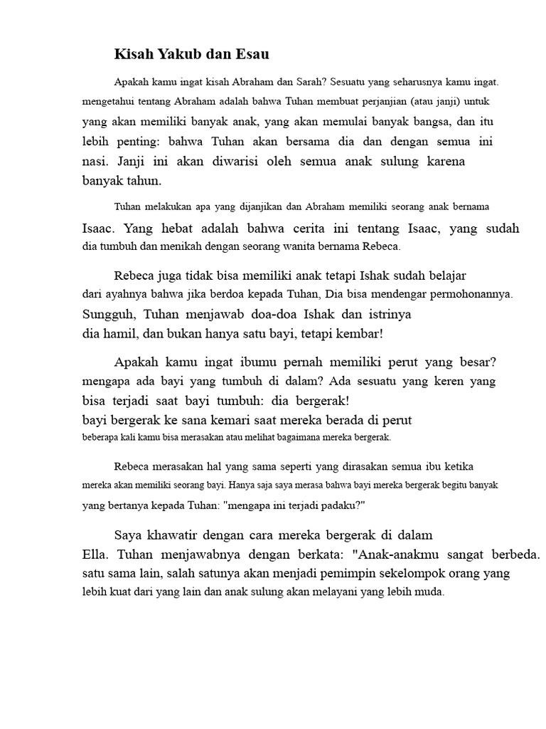 Konflik Yakub dan Esau | PDF