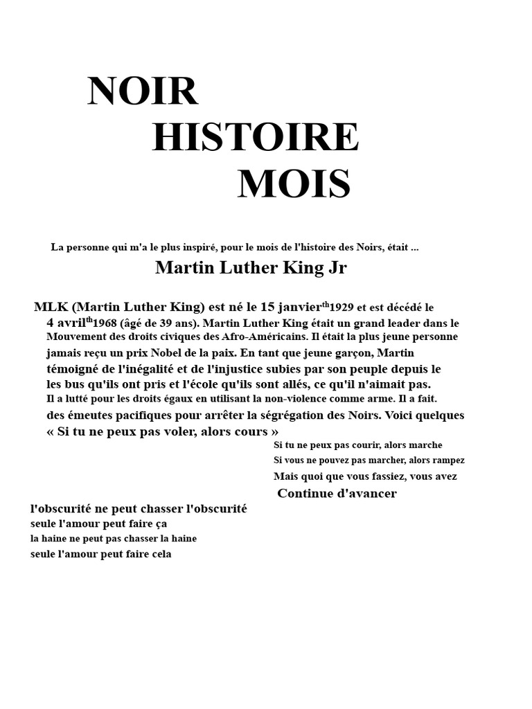 Mois de L'histoire Des Noirs | PDF
