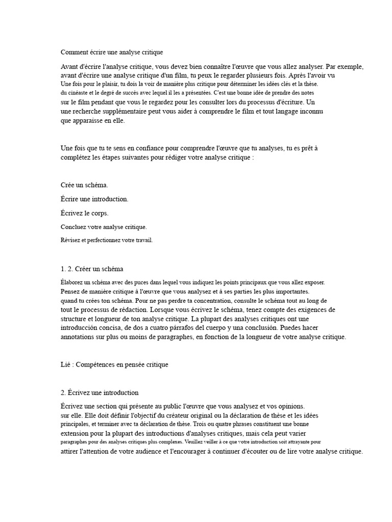 Rédiger une analyse critique efficace | PDF