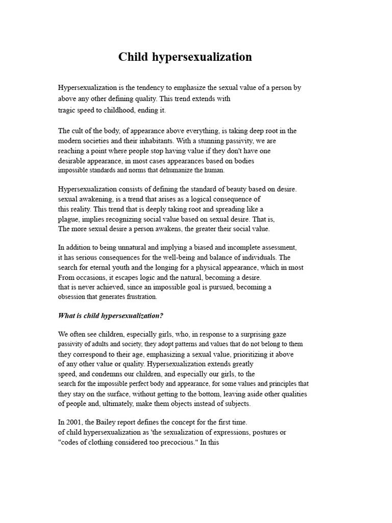 Understanding Child Hypersexualization | PDF | Adolescence | Social ...