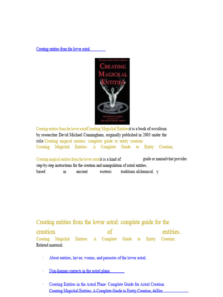 Edoc.site Creating Entities of the Lower Astral | PDF | Astral ...