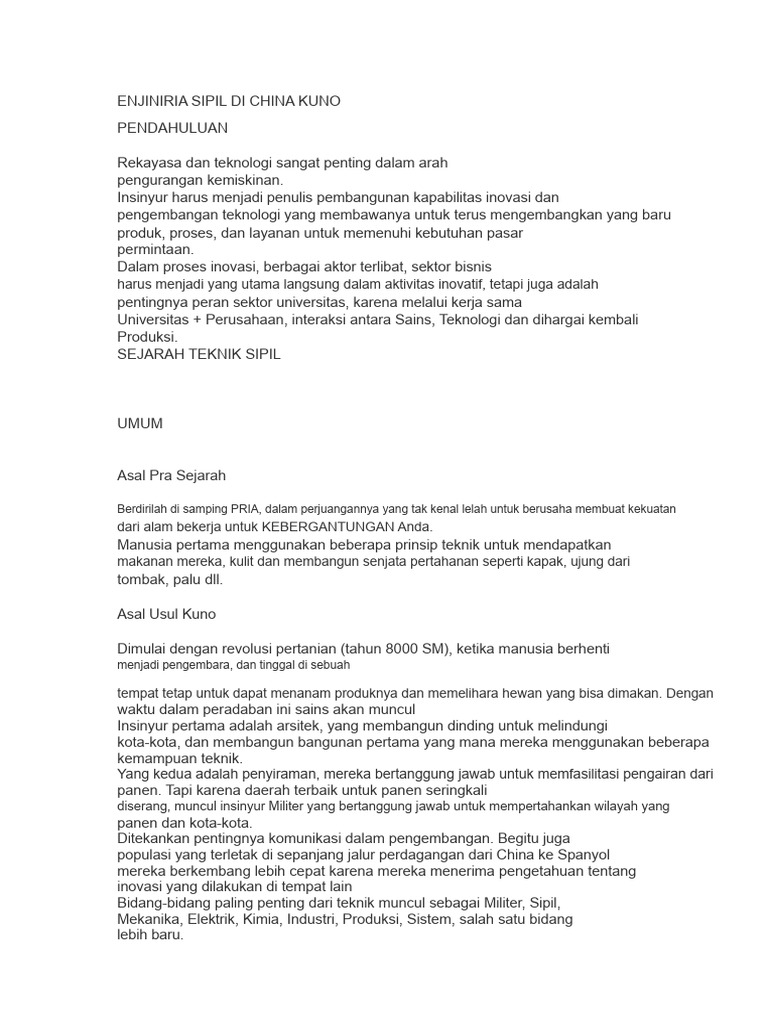 Teknik Sipil Kuno di China | PDF