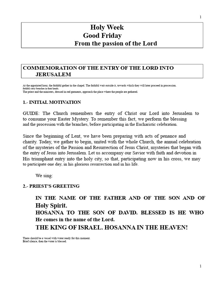 Good Friday Procession and Mass Guide | PDF | Eucharist | Catholic Liturgy
