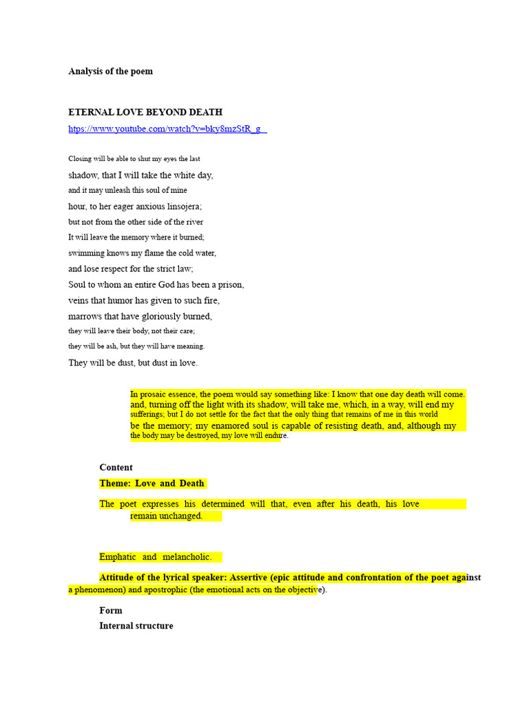 Eternal Love Defying Death | PDF | Poetry | Sonnets