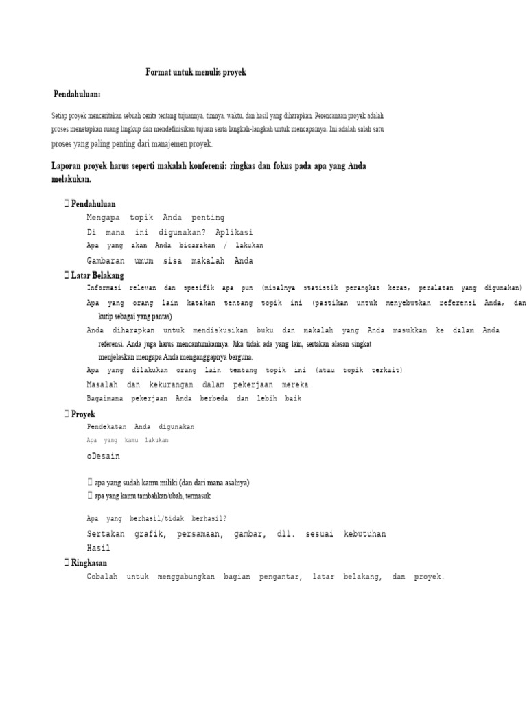 Panduan Menulis Laporan Proyek Efektif | PDF