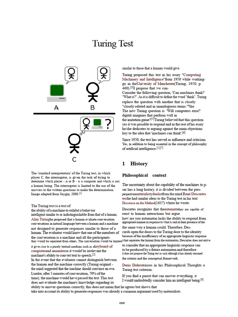 Understanding the Turing Test | PDF | Psychological Concepts | Cognition