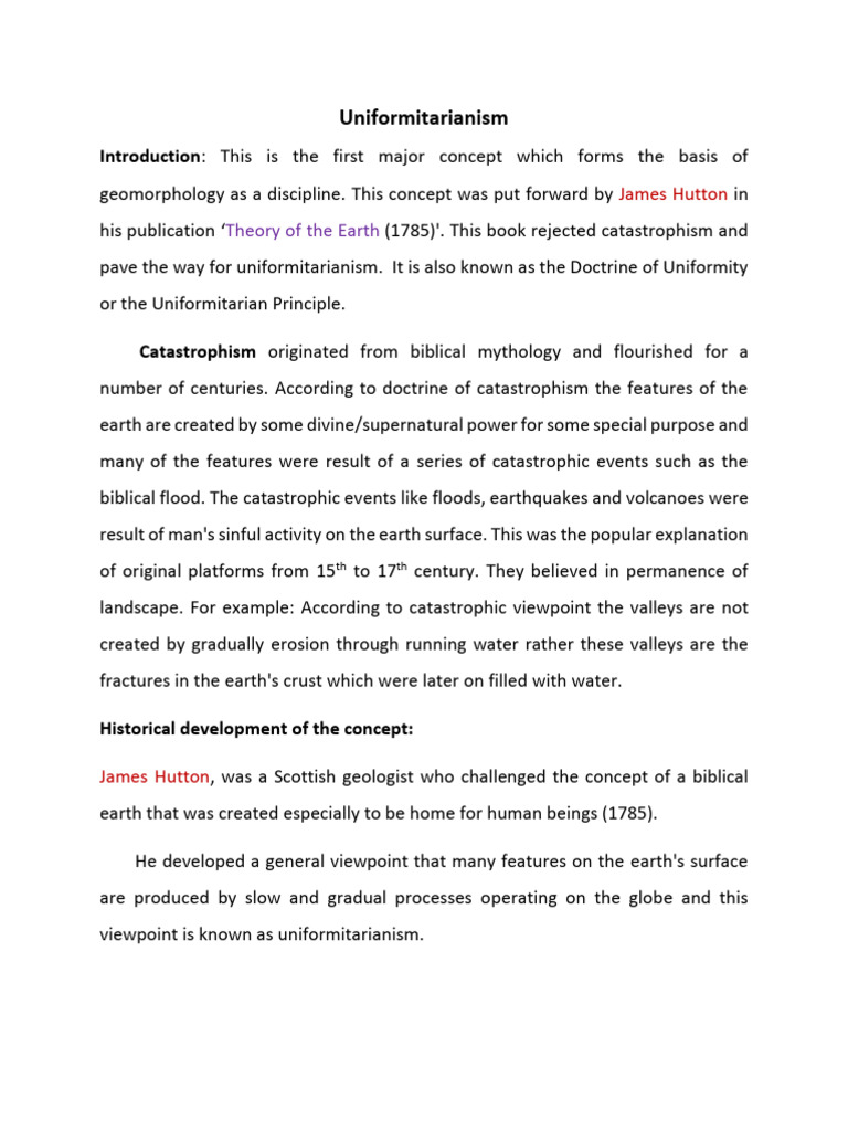 Uniformitarianism | PDF | Earth Sciences | Nature