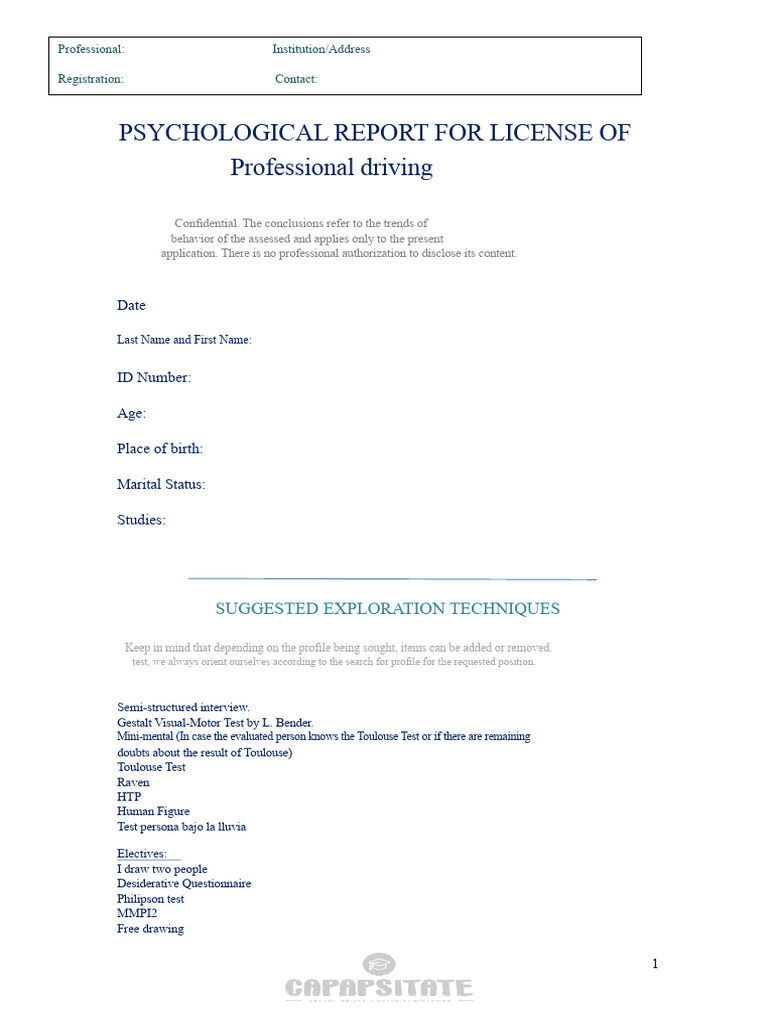 Psychological Report For Drivers | PDF | Psychology | Affect (Psychology)
