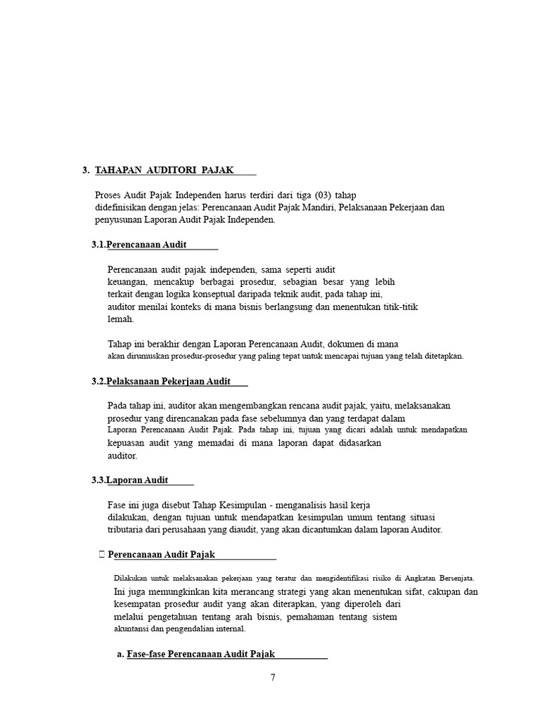 Tahapan Audit Pajak Mandiri | PDF