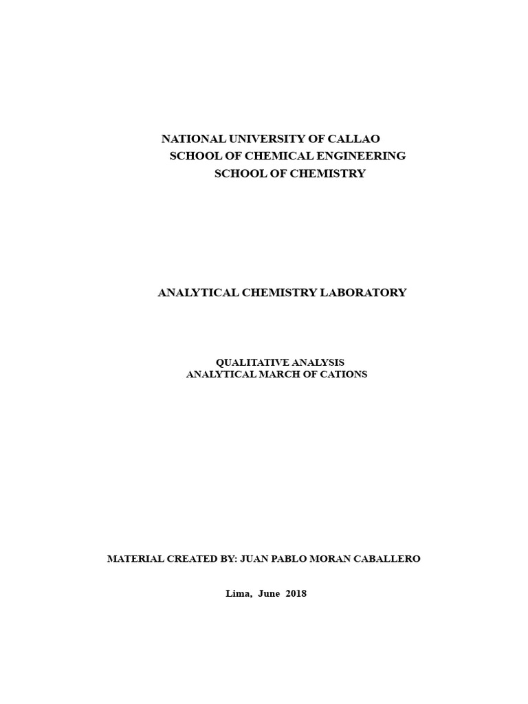 Qualitative Analysis of Cations | PDF | Hydroxide | Precipitation ...