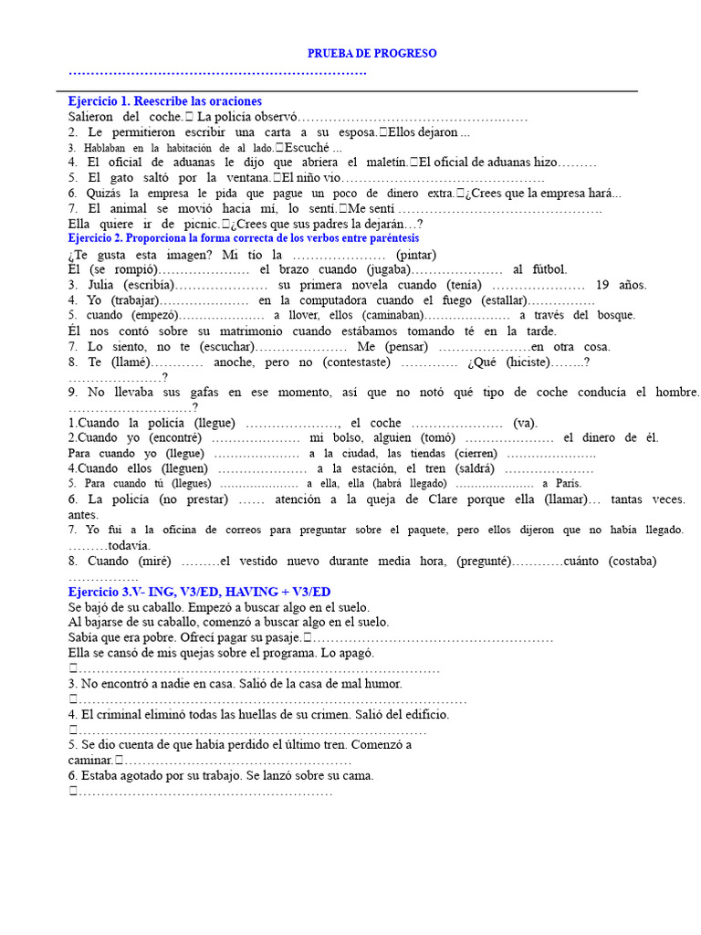 Prueba de Progreso | PDF