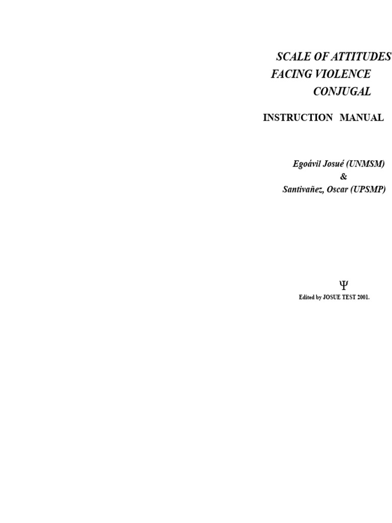 SCALE OF ATTITUDES TOWARDS DOMESTIC VIOLENCE.doc | PDF | Domestic ...
