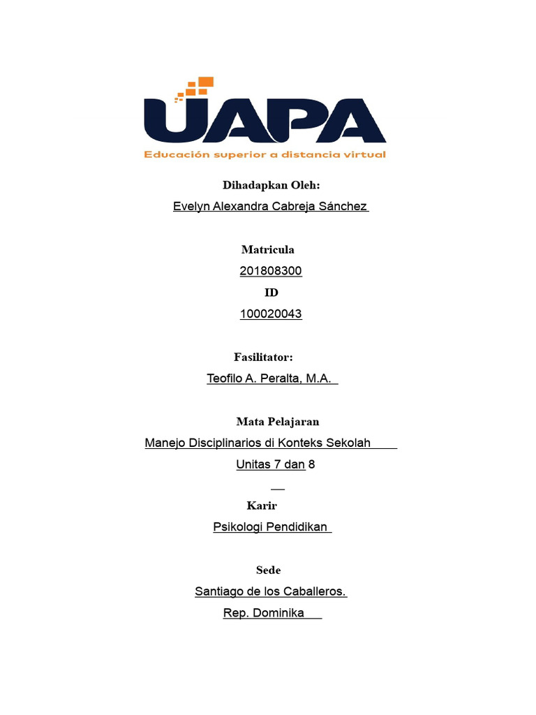 Manajemen Disiplin Dan Konteks Pendidikan - Tugas 7 - Evelyn Cabreja | PDF