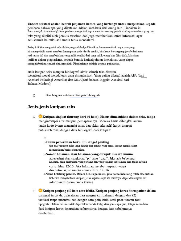 Contoh Kutipan Teks | PDF
