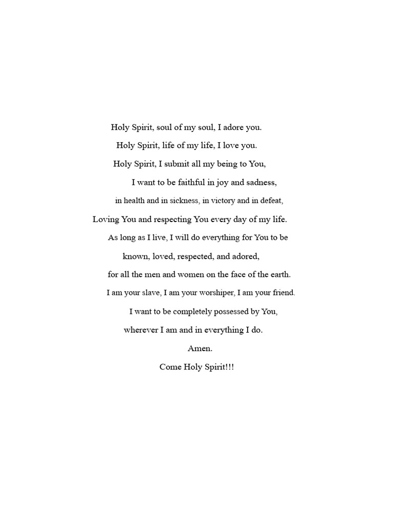 Holy Spirit Soul of My Soul | PDF