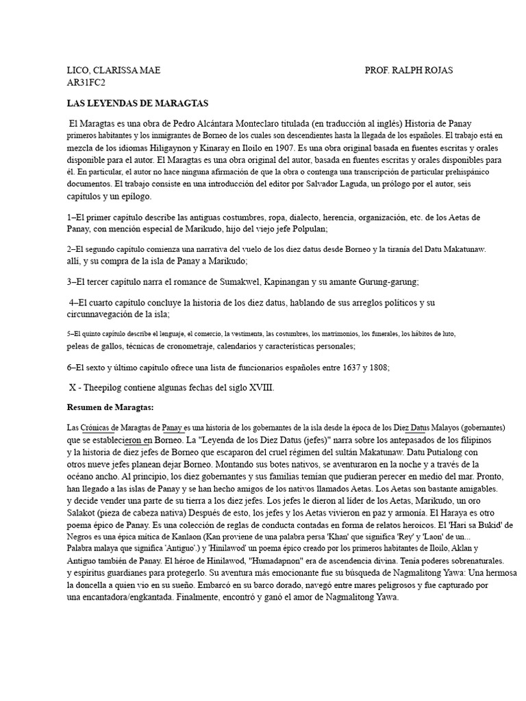 La Épica de Maragtas | PDF