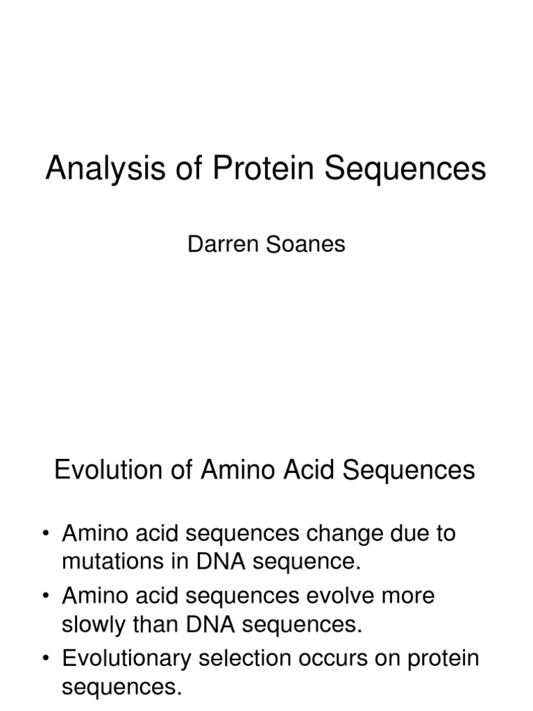 Protein Sequence Evolution Analysis | PDF | Homology (Biology ...