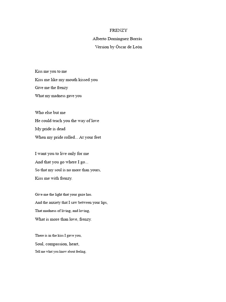 Frenzy Lyrics Analysis | PDF
