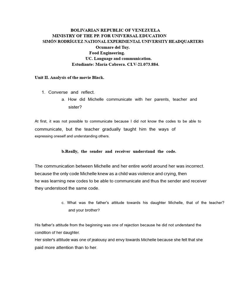 Communication Analysis in "Black" Film | PDF | Communication | Knowledge
