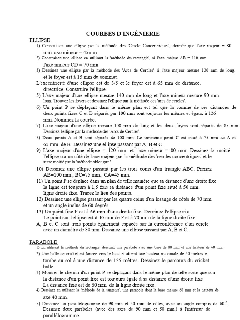 Techniques de Dessin de Courbes Géométriques | PDF | Cercle | Ellipse