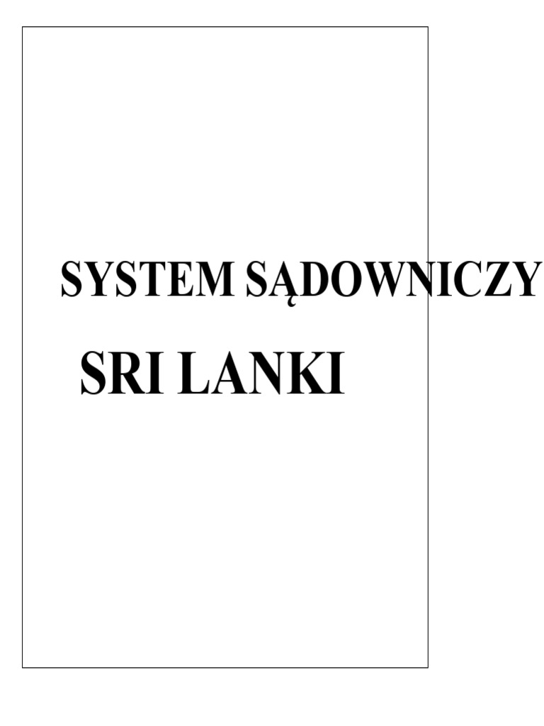 System Sądowniczy Sri Lanki | PDF