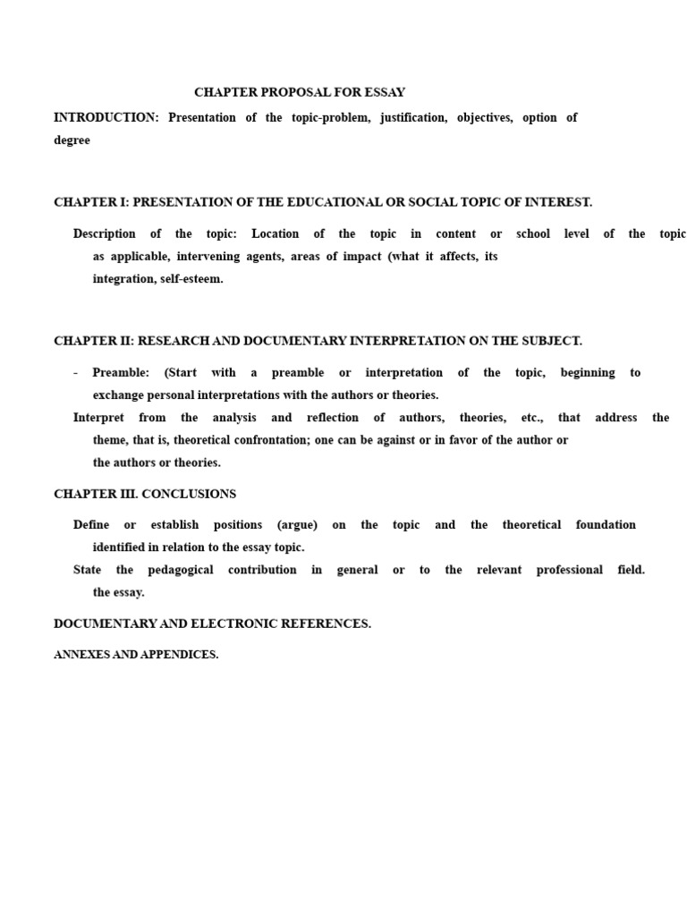 Thesis Chapter Proposal Guide | PDF | Methodology | Theory