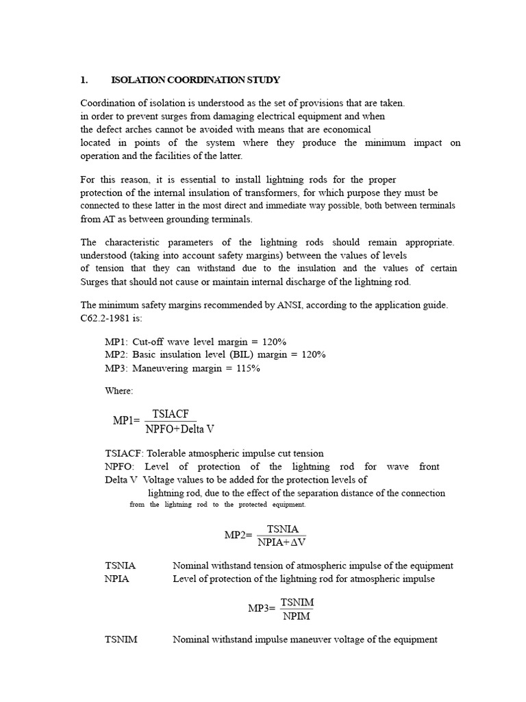 Isolation Coordination Study for Lightning Protection | PDF | Insulator ...