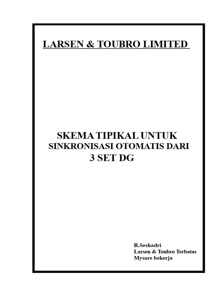 Skema Sinkronisasi Otomatis 3 Set DG | PDF