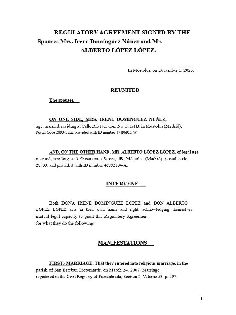 Regulatory Agreement Shared Custody and Assets | PDF | Banks | Holidays