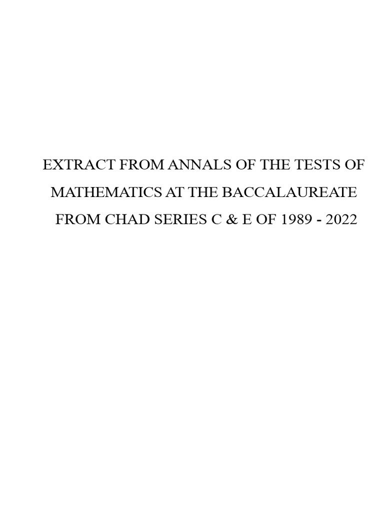 Maths Exam Topic Bac C and E 2022 | PDF | Mathematics | Dice