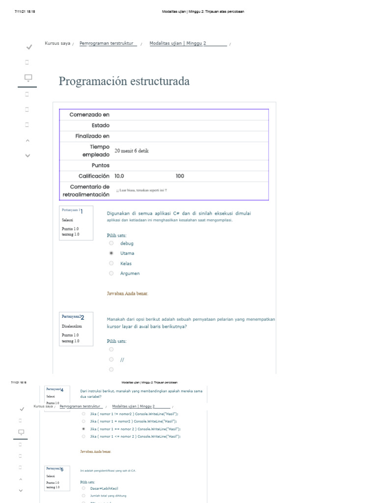 Ujian Pemrograman Terstruktur - Minggu1 - 2023 | PDF
