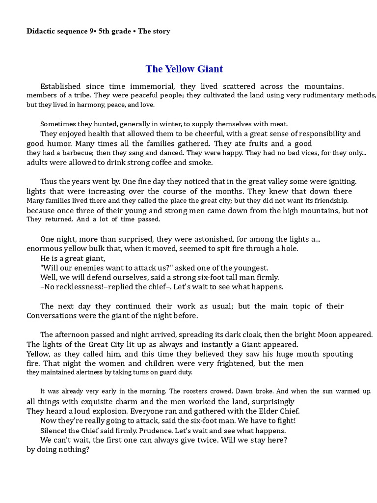 Story of The Yellow Giant | PDF