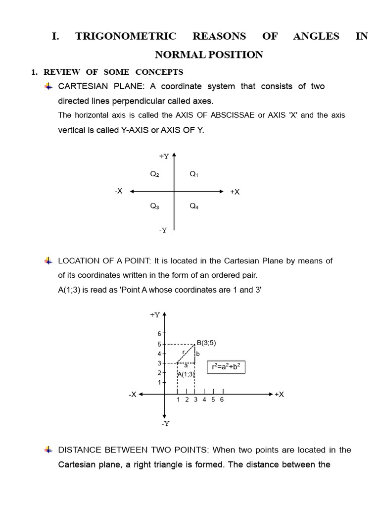 Trigonometric Functions of Angles | PDF | Cartesian Coordinate System ...