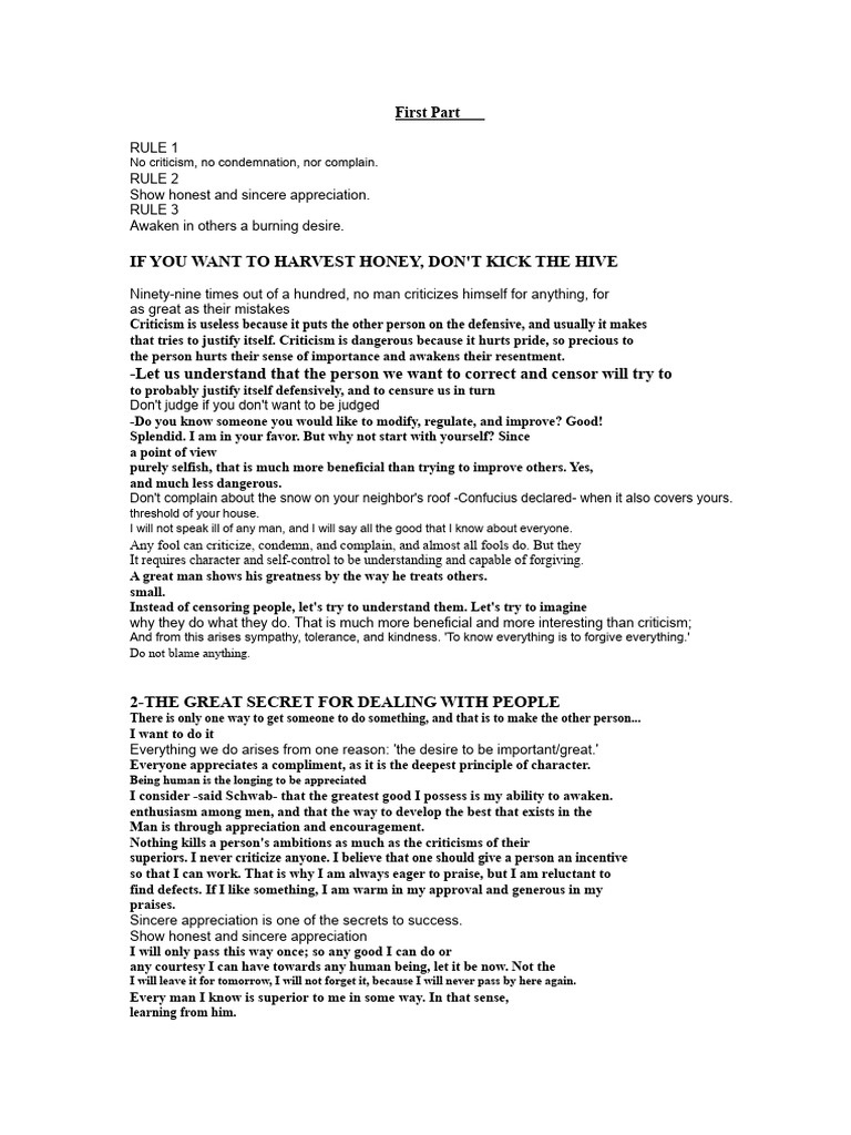 Summary of "How To Win Friends and Influence People" | PDF | Happiness
