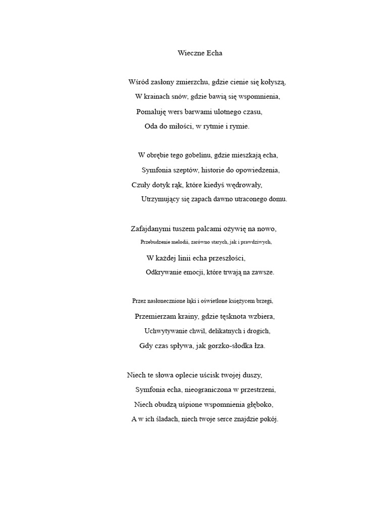 POEM Wieczne Echa | PDF