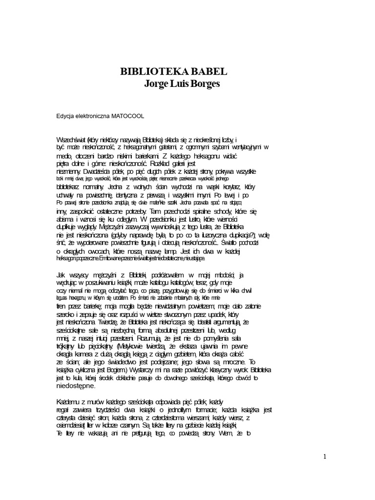 Biblioteka Babel | PDF
