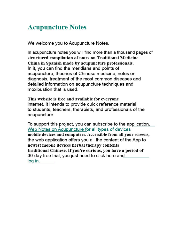 Acupuncture Notes: in Acupuncture Notes You Will Find More Than A ...