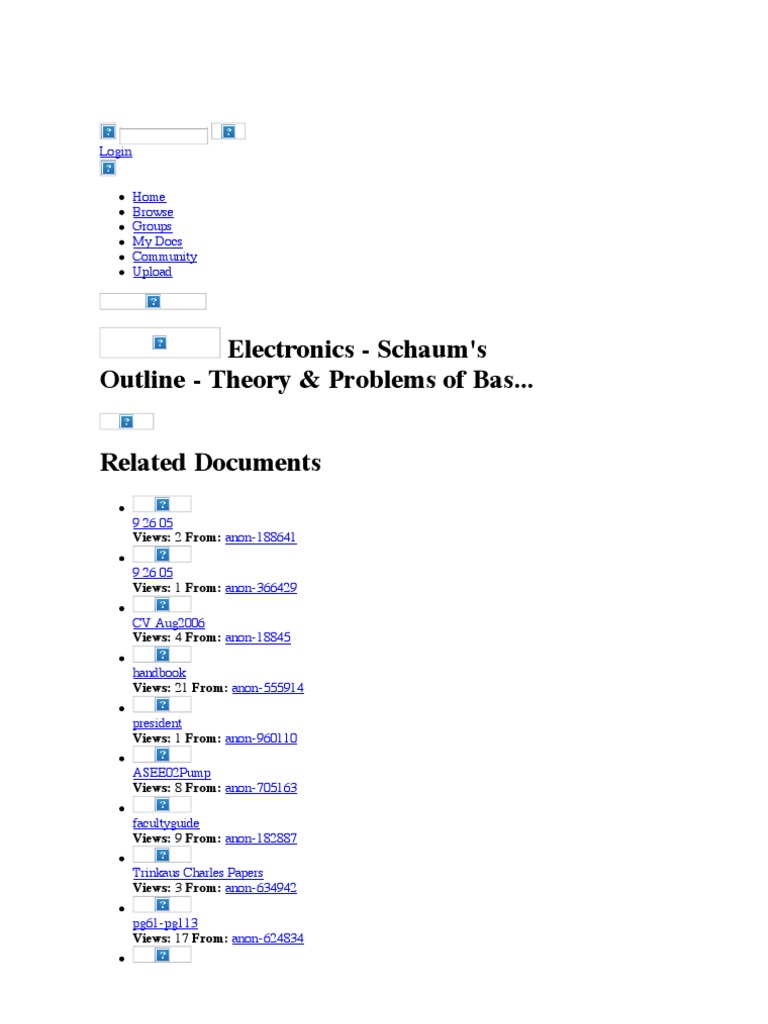 Electronics - Schaum's Outline - Theory & Problems of Basic Circuit Analysis | PDF | Electrical ...