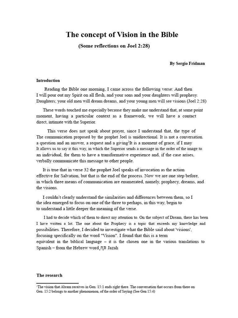 Understanding Biblical Visions in Joel 2:28 | PDF | Visual Perception ...