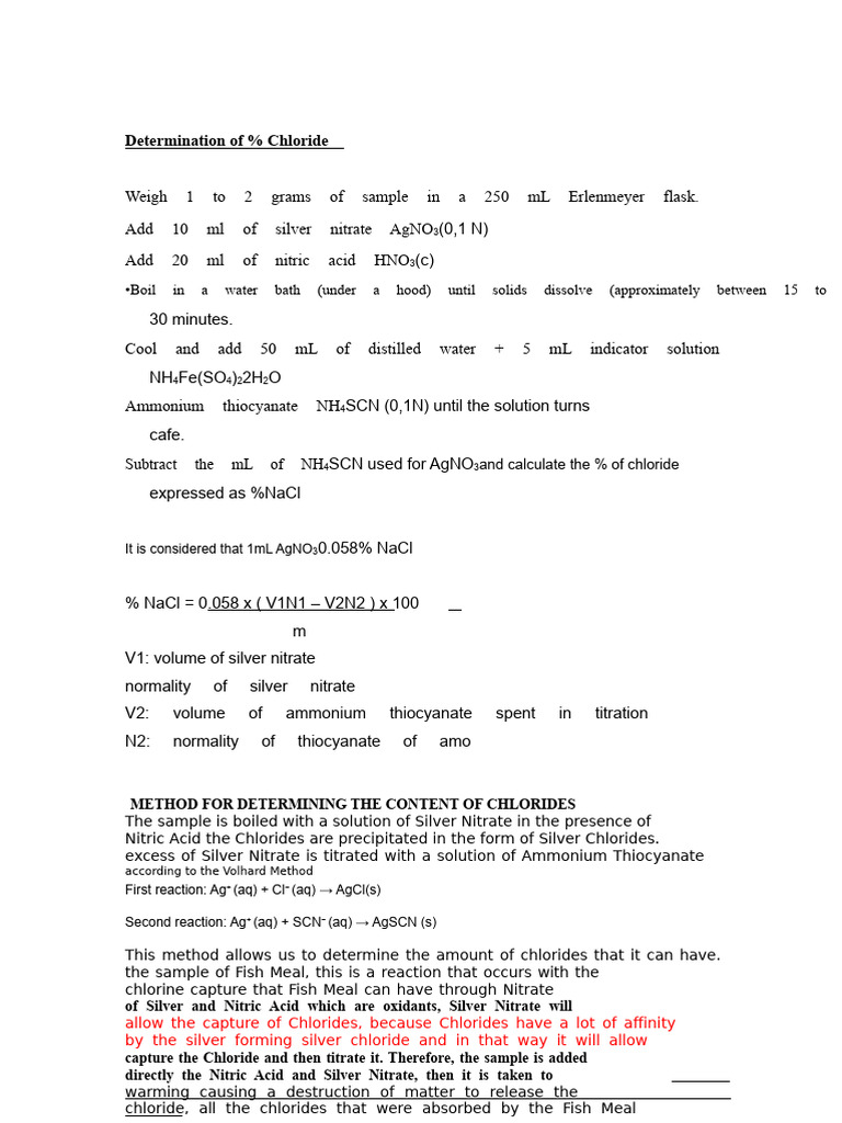 Chloride Content Determination Method | PDF | Chloride | Sodium