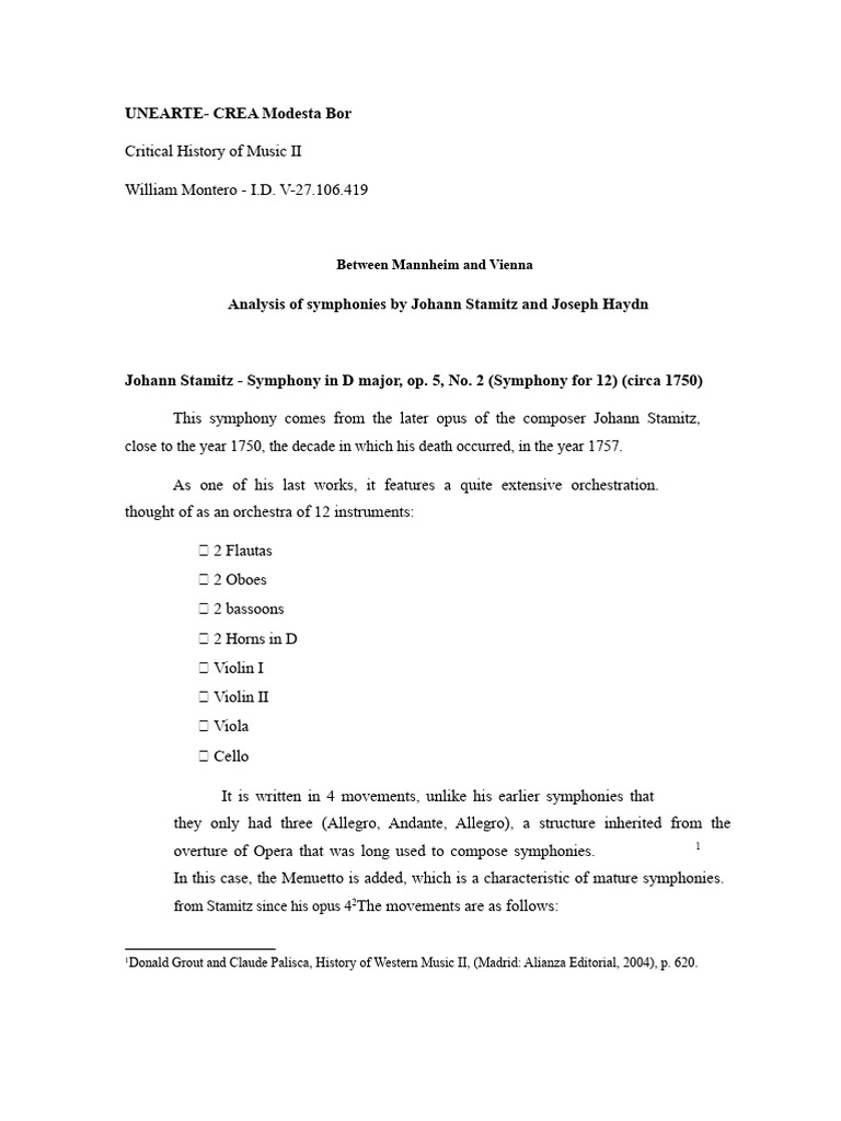 Analysis of Stamitz and Haydn Symphonies | PDF | Symphony | Sonata