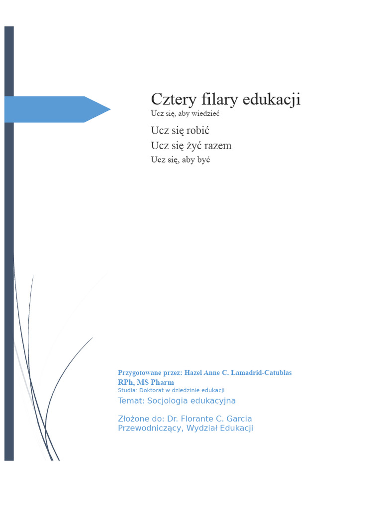 Cztery Filary Edukacji | PDF