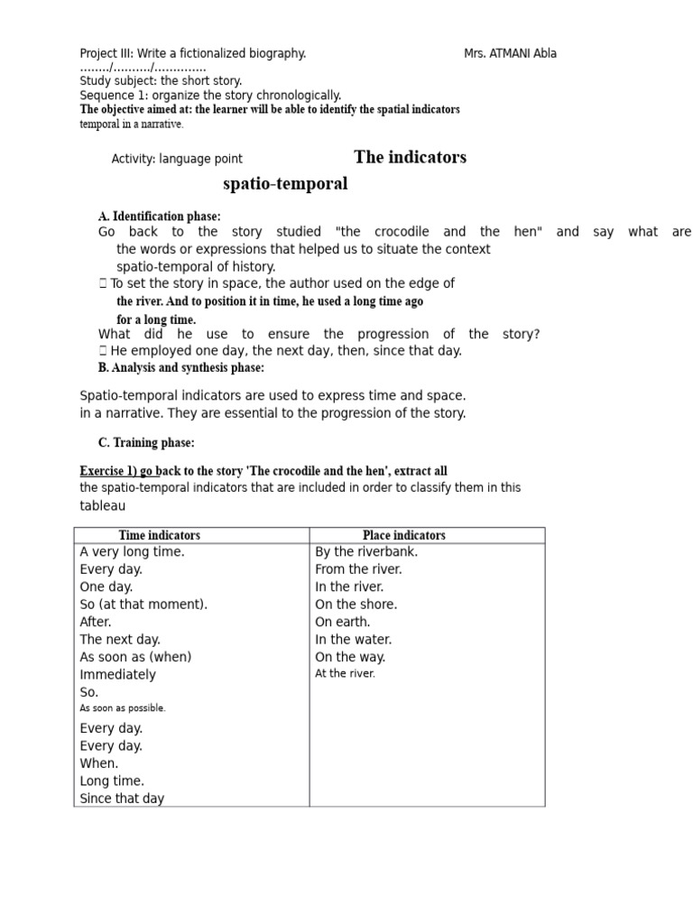 Spatio-Temporal Indicators | PDF
