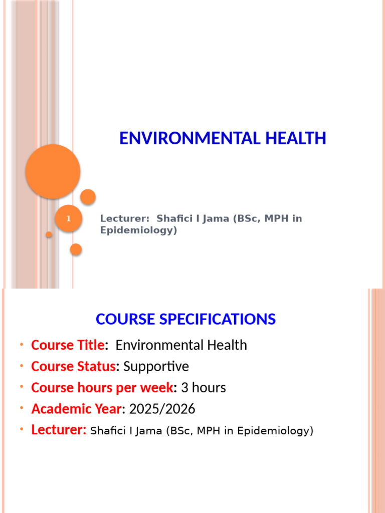Environmental Health Course Overview | PDF | Environmental Health ...