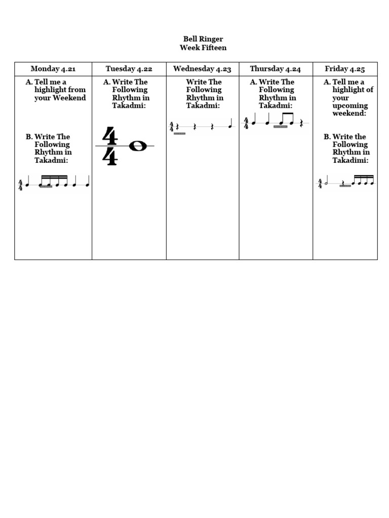 Phillippa Sevi - Week Fifteen Bell Ringer | PDF