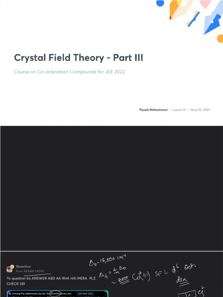 Crystal Field Theory Part III With Anno | PDF