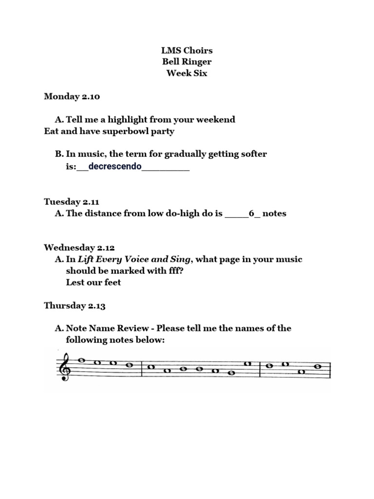 Phillippa Sevi - Week Six Bell Ringer | PDF